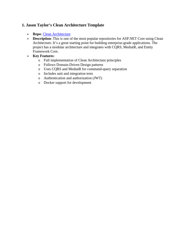 Jayson Taylor's Clean Architecture | PDF