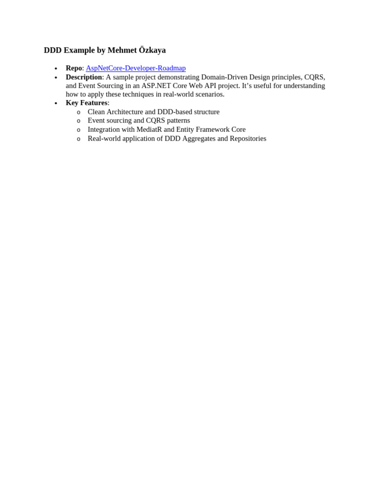 DDD Example by Mehmet Özkaya | PDF