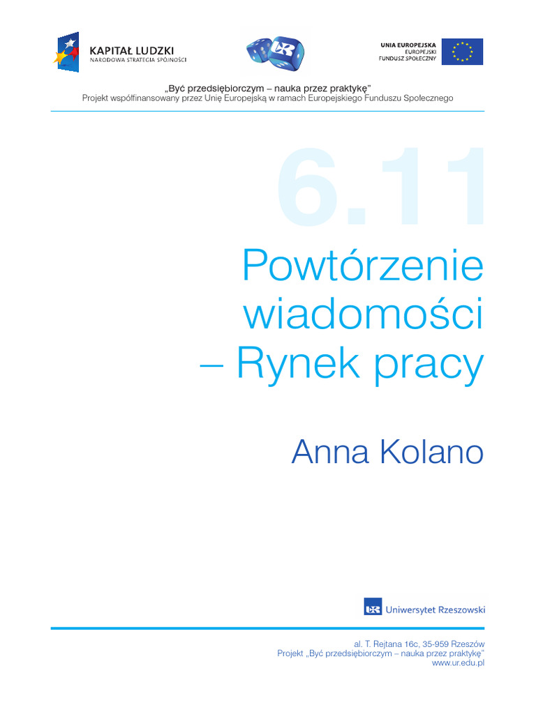 6-11 - Powtórzenie Wiadomości - Rynek Pracy | PDF