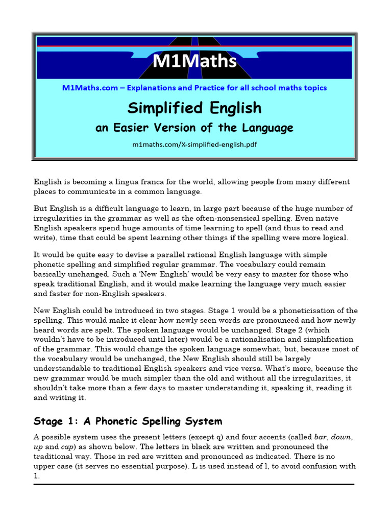 X Simplified English | PDF