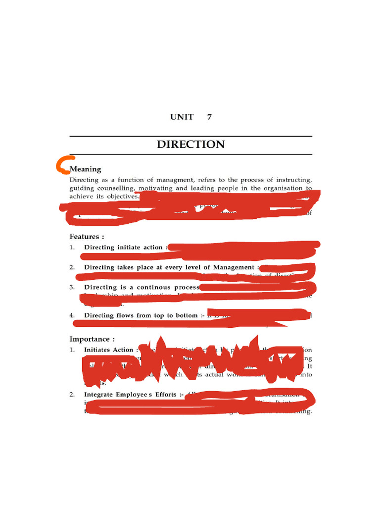 Directing Notes Edited | PDF