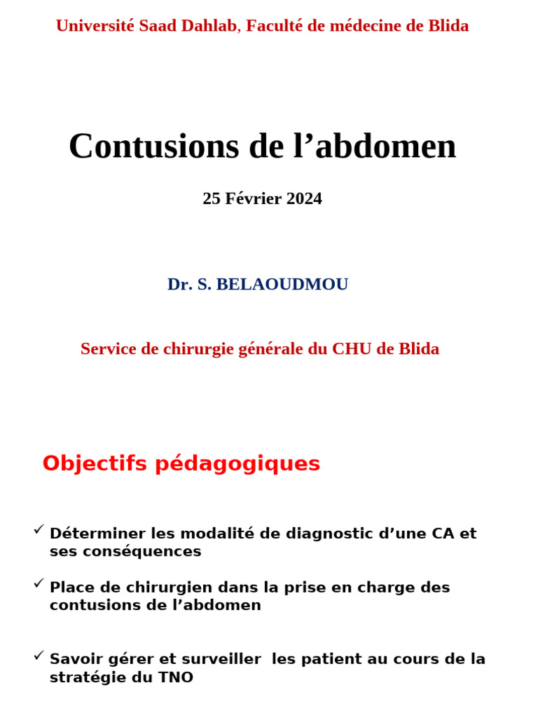 21 Contusions Abdominale 2023 | PDF