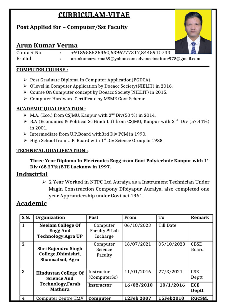 Arun Resume | PDF
