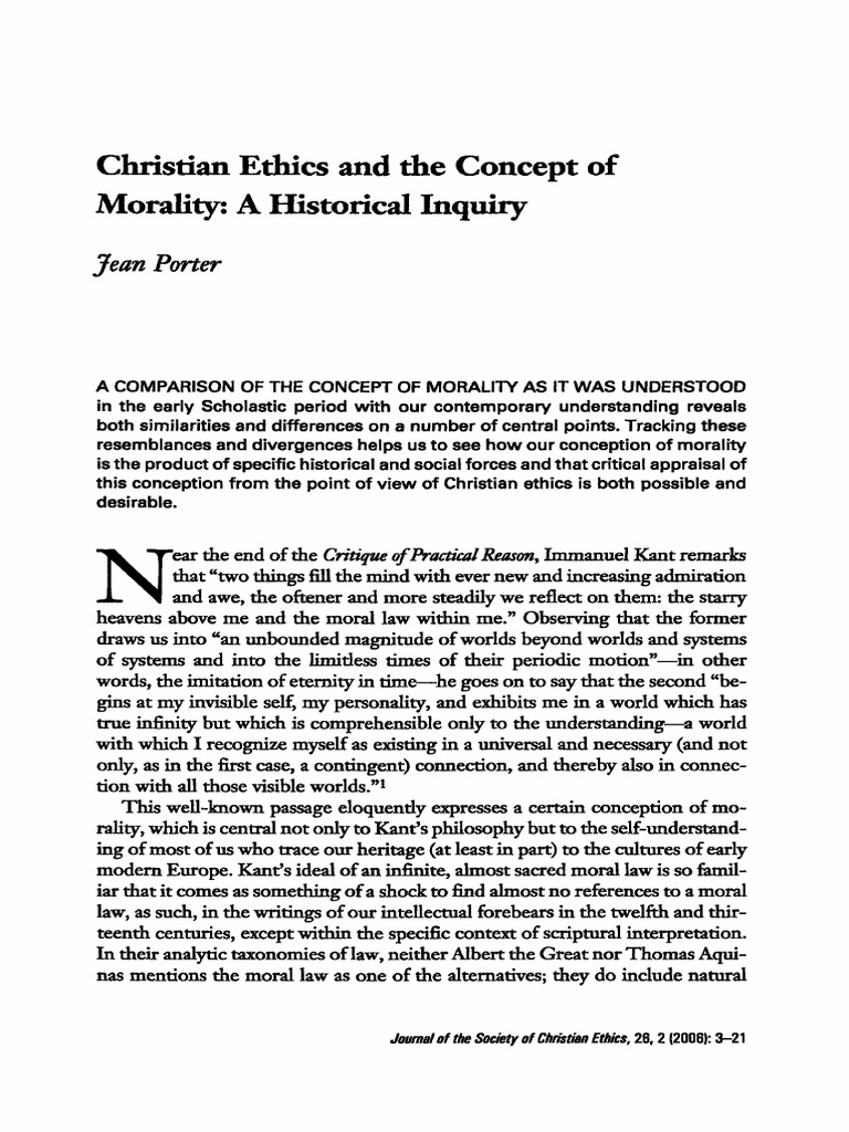 J. Portter - Christian Ethics and The Concept of Morality | PDF