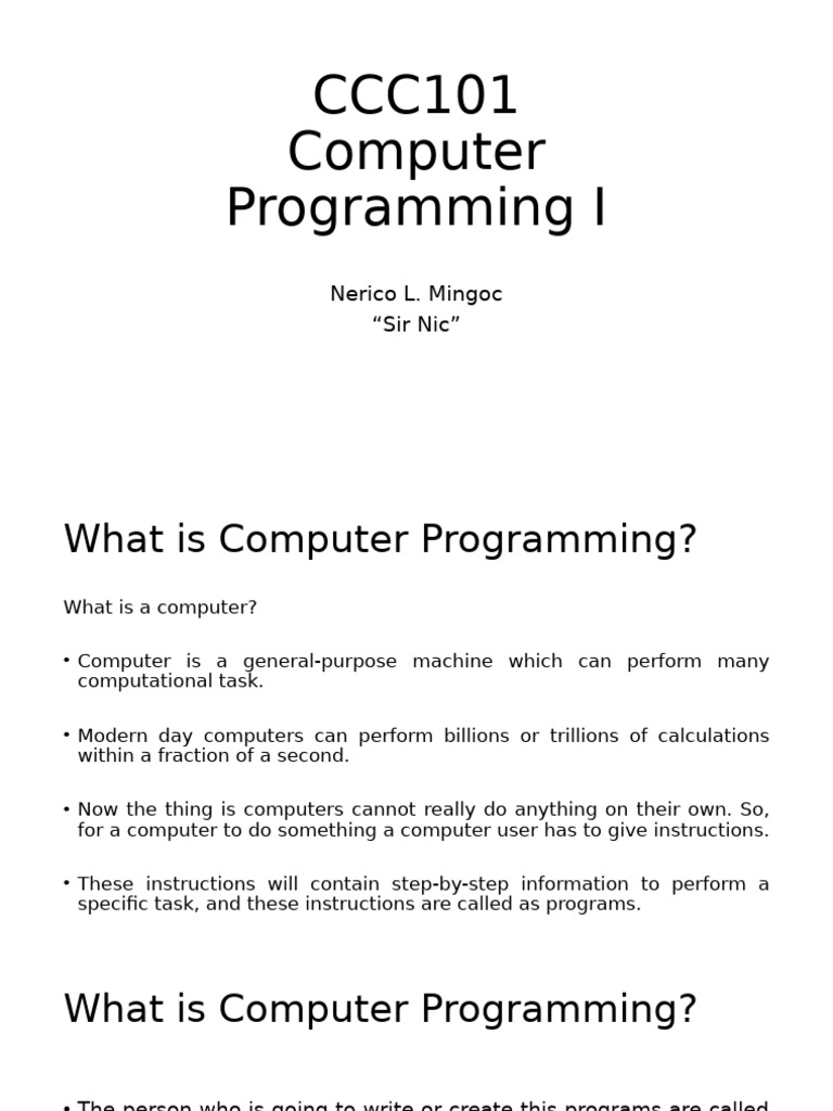 Lesson 1 - Intro To Computer Programming Number Systems Bin Oct Hexade ... Lesson 1 - Intro To Computer Programming Number Systems Bin Oct Hexade ...