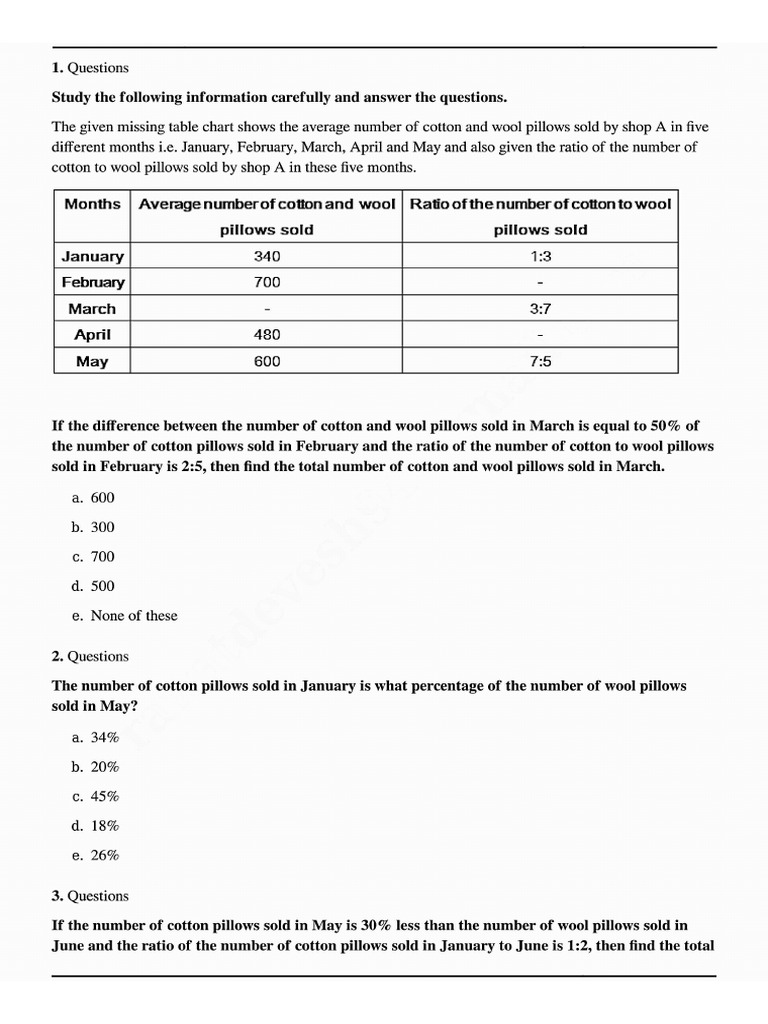 Missing Table Chart - 1 | PDF
