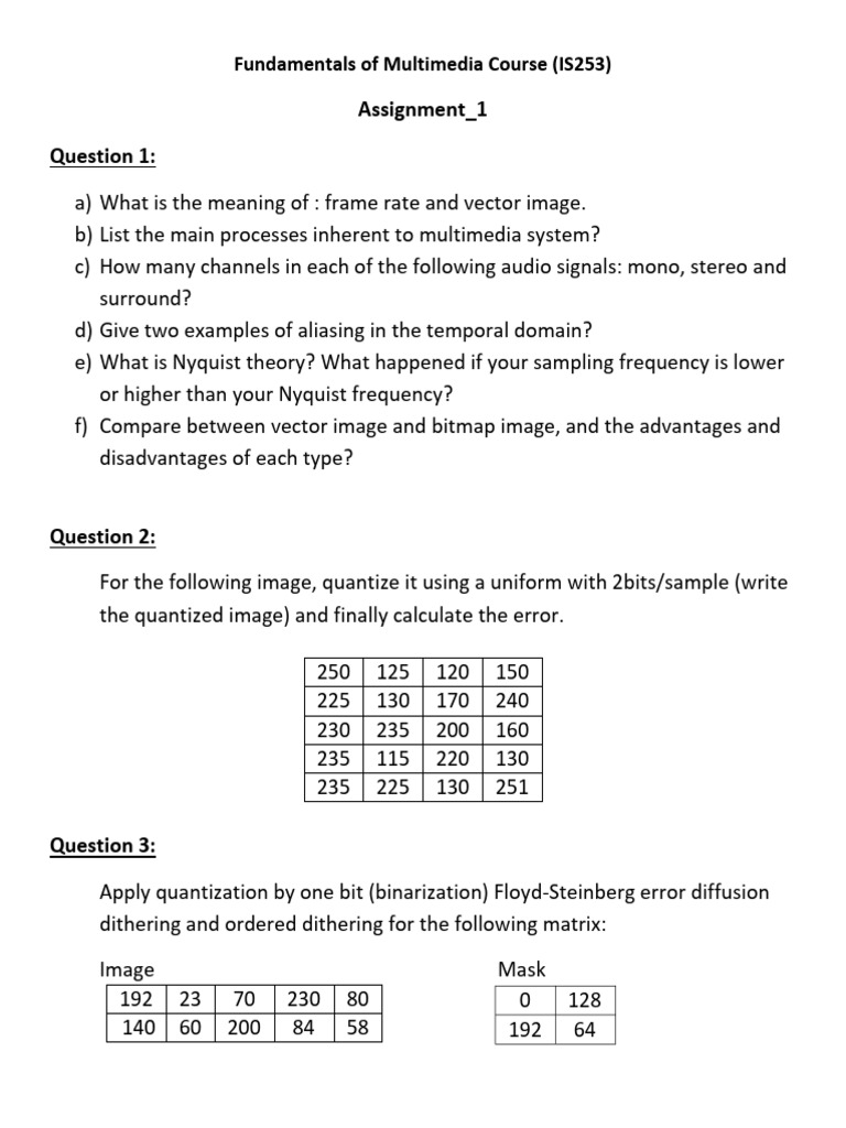 Assignment - 1 Multimedia | PDF