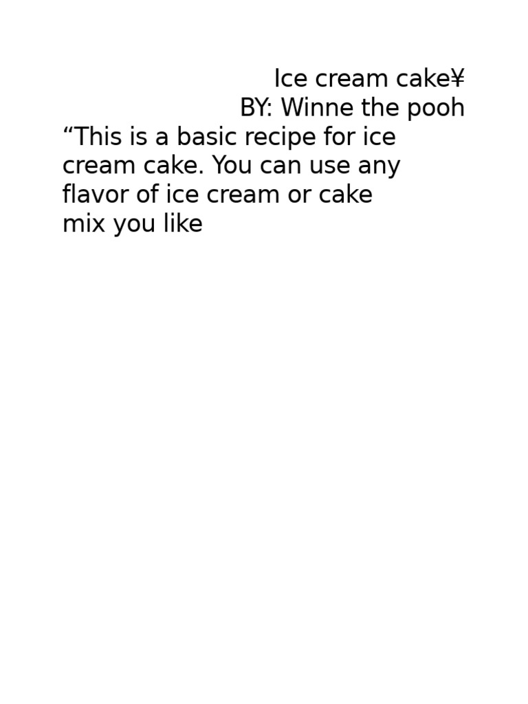 Ice Cream Cake | PDF