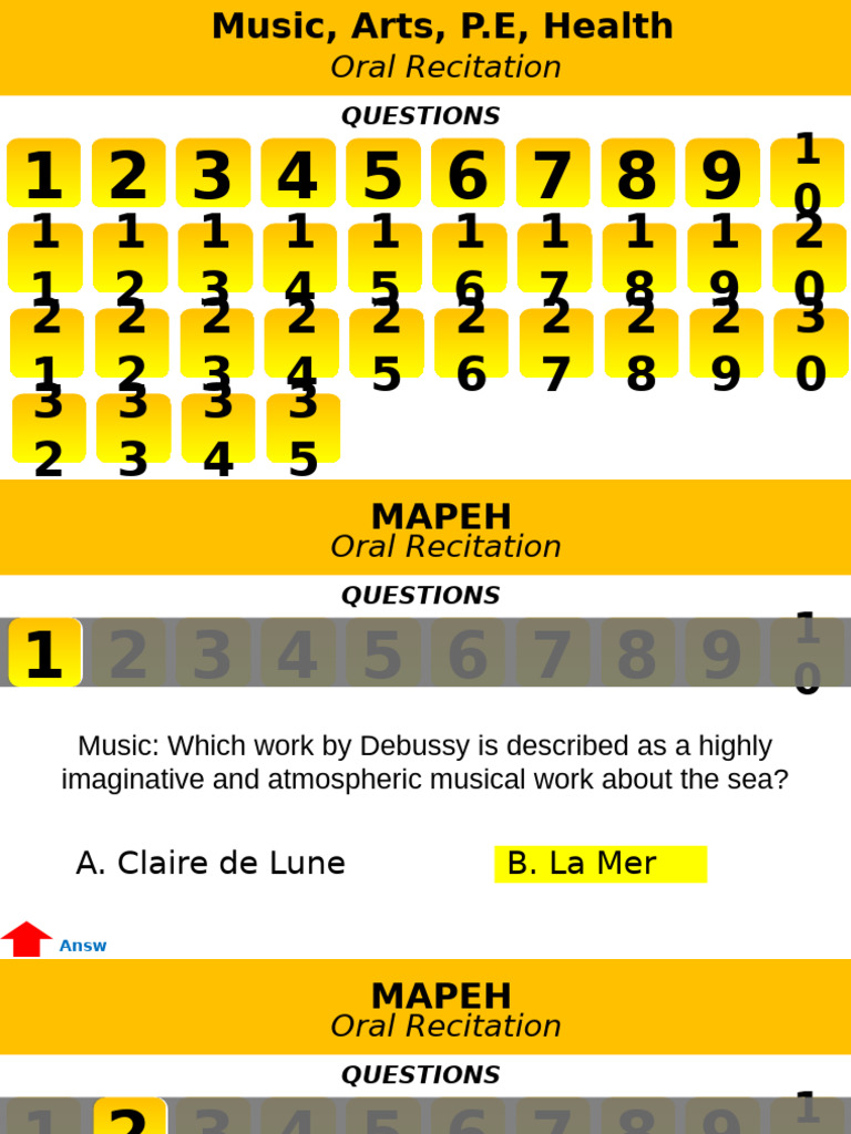 Mapeh Oral Recitation | PDF