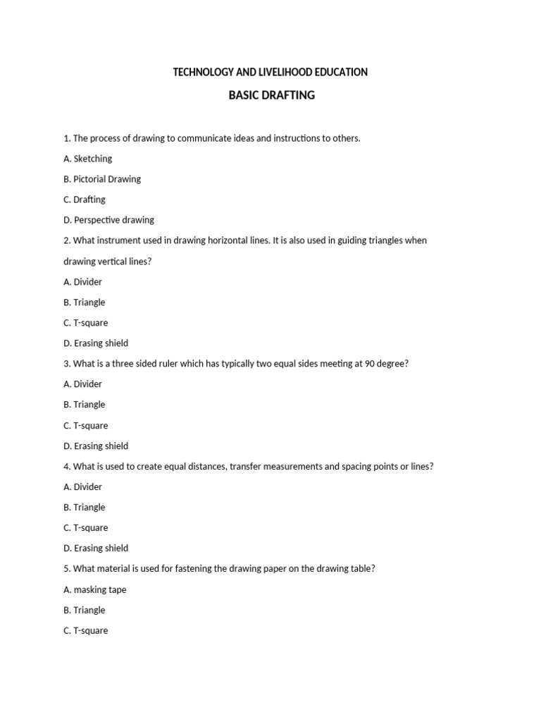 Drafting 211 Questions | PDF