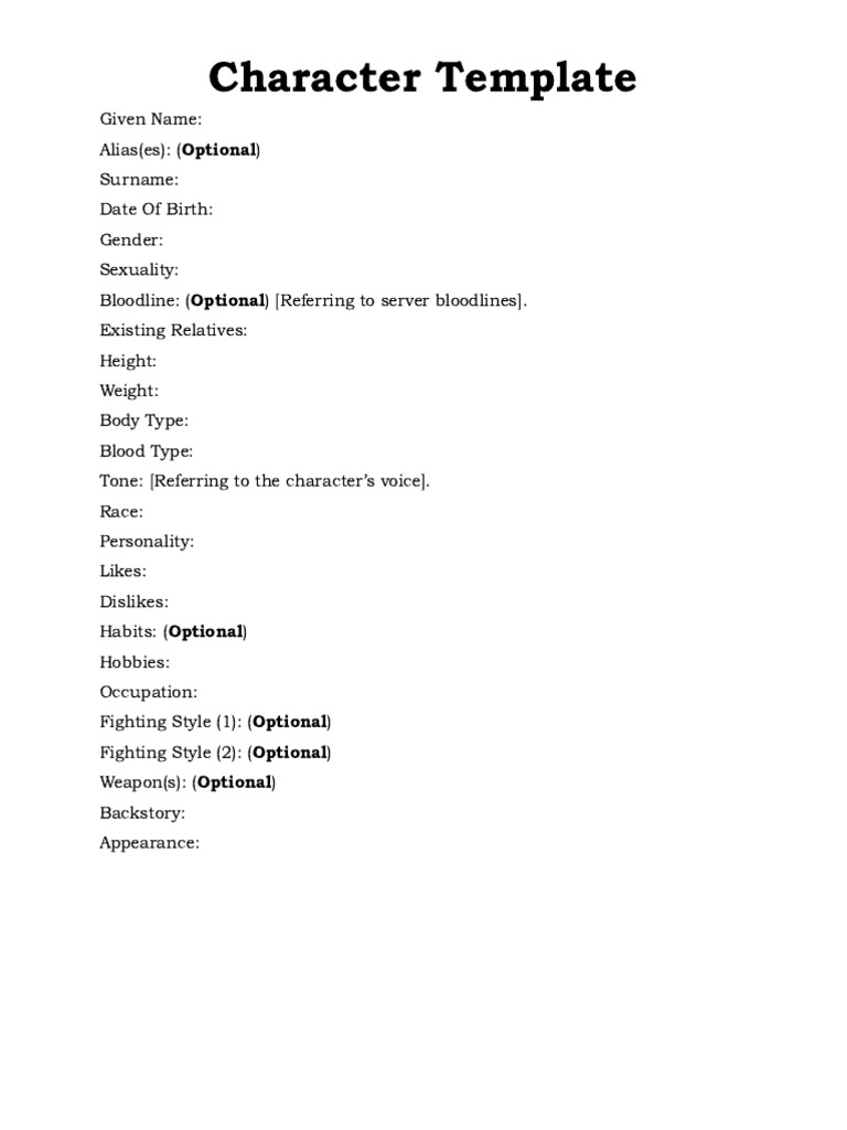 JJBA - Encounters - Character Template | PDF