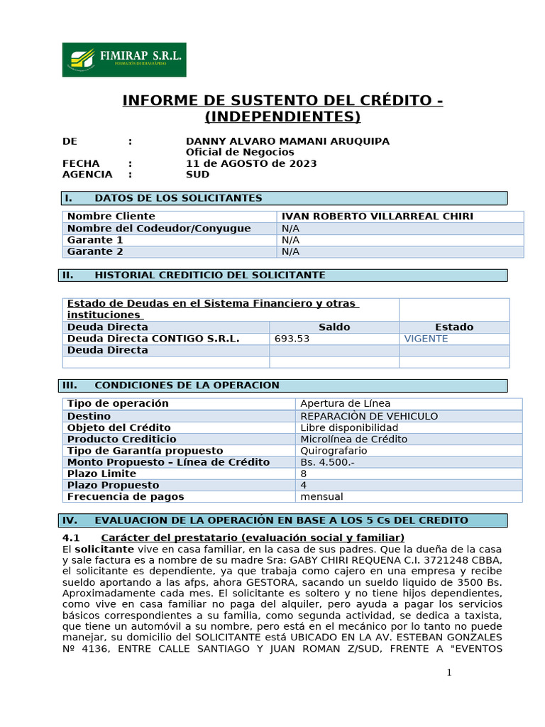 Informe de Cajero | PDF