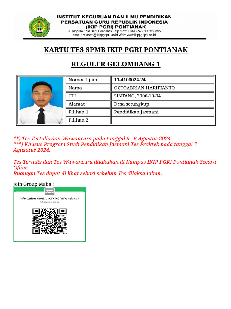 PMB Ikip-Pgri Pontianak | PDF