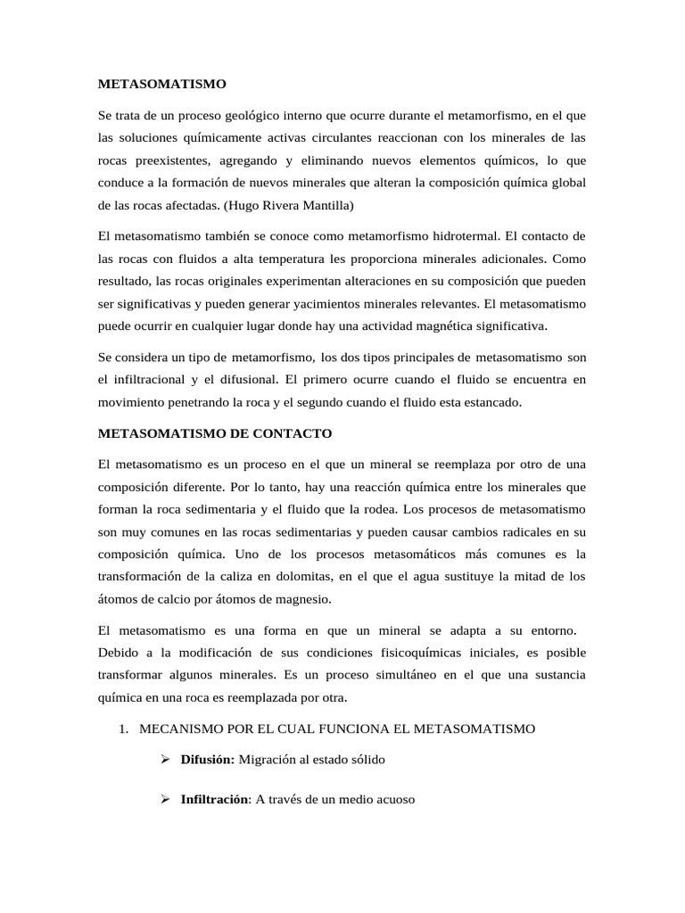 METASOMATISMO | PDF