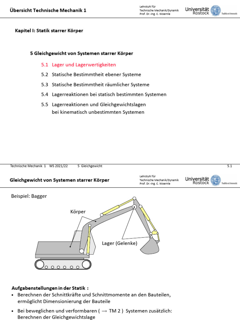 I-5 Gleichgewicht Von Systemen Starrer Körper | PDF