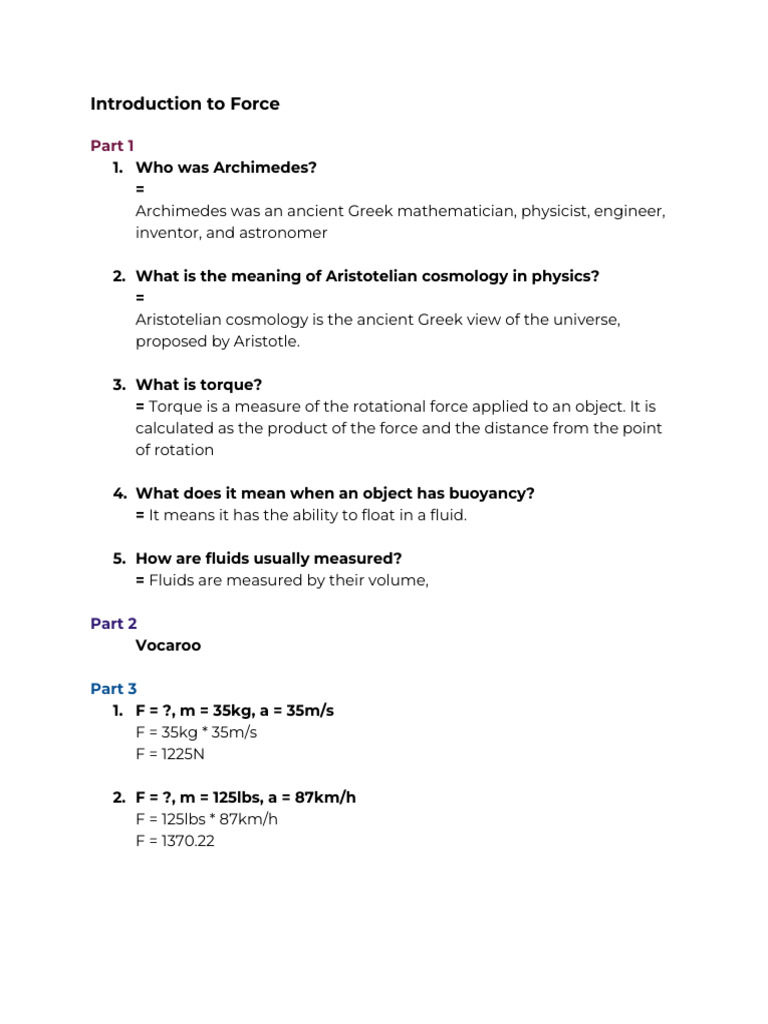 HW4 - Introduction To Force | PDF