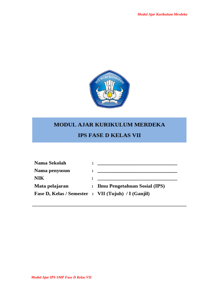 Modul Ajar Tema 01 IPS 7 | PDF