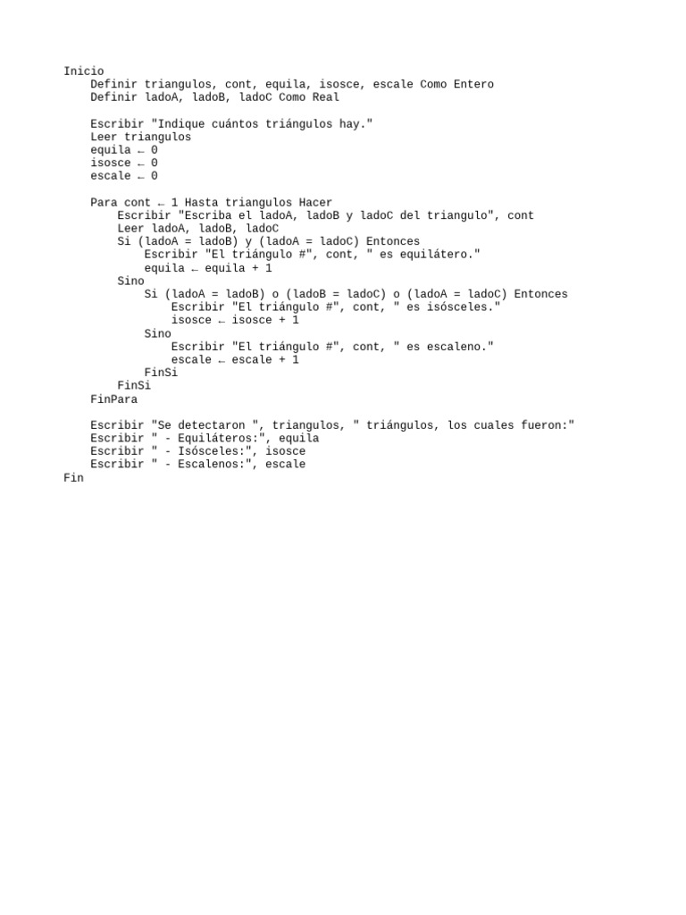 Triangulo Pseudocodigo | PDF