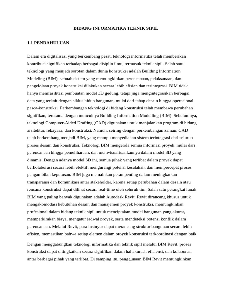 Bidang Informatika Teknik Sipil | PDF