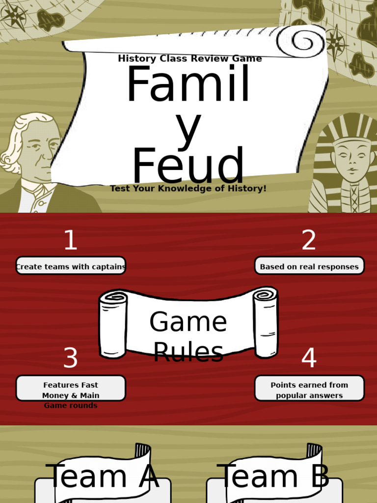 Vintage Illustrative Family Feud History Class Review Game | PDF