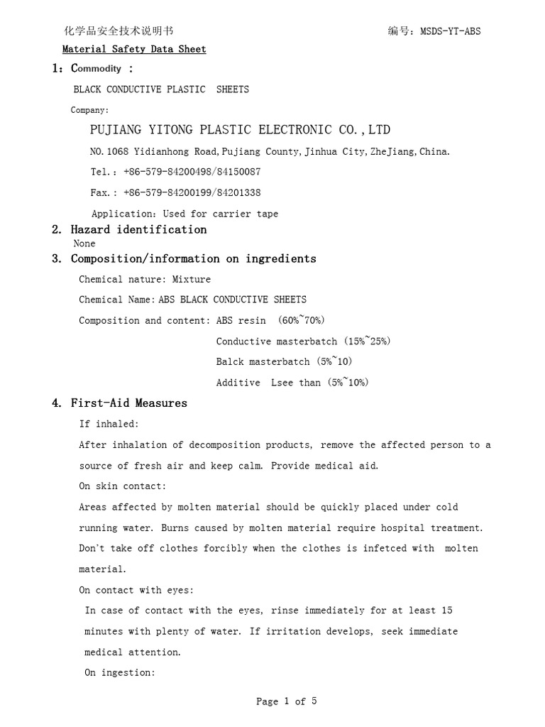 Abs MSDS | PDF