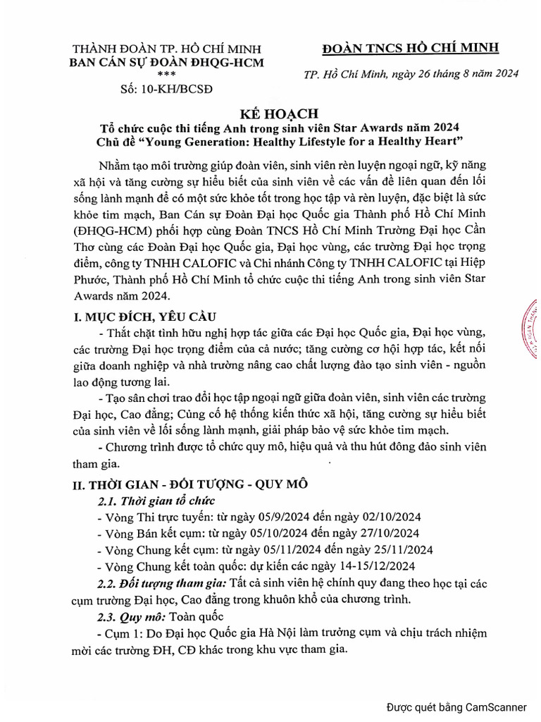 TB17. KH T CH C Cu C Thi Star Awards 2024 | PDF