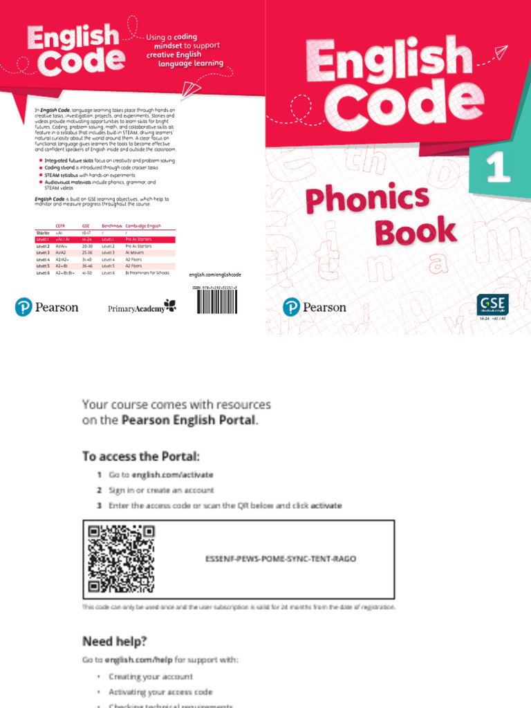 English Code 1 Phonics Book | PDF