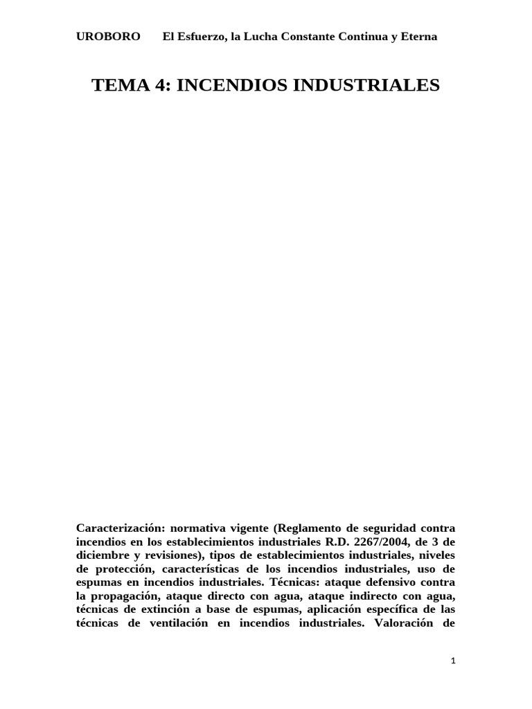 TEMA 4 Incendios Industriales | PDF