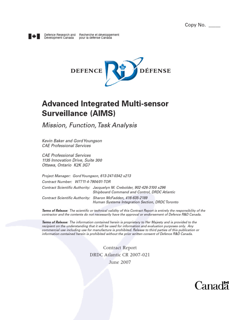 Baker and Youngson 2007 - Advanced Integrated Multi-Sensor Surveillance (AIMS) | PDF | System ...