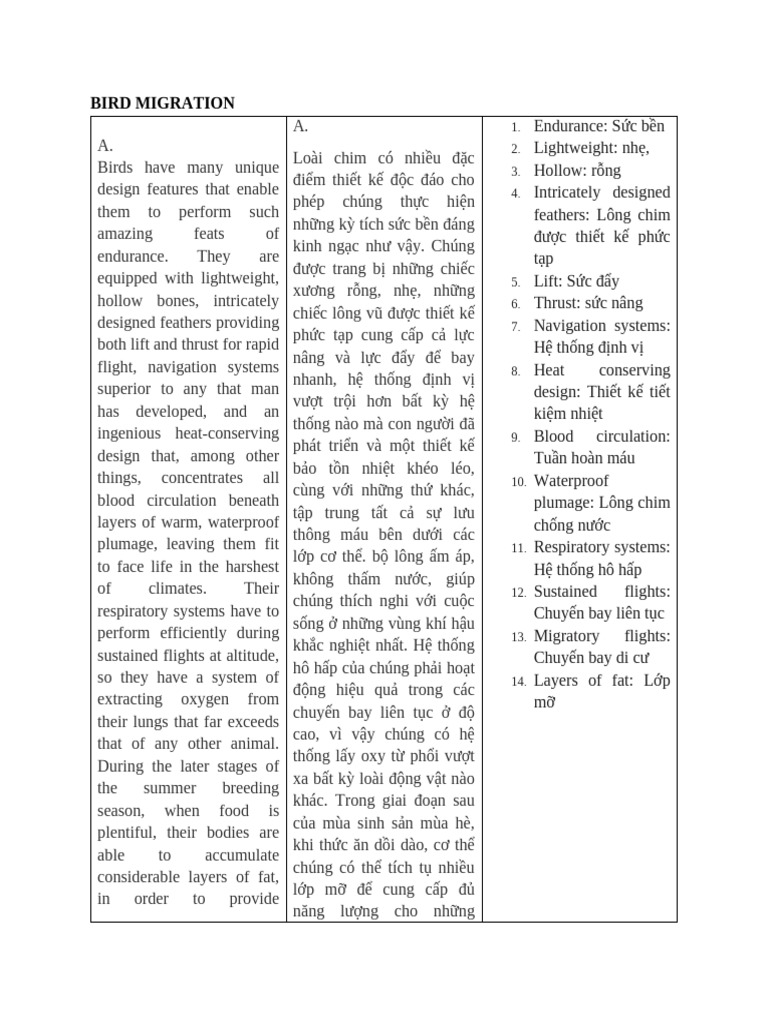 Bird Migration | PDF