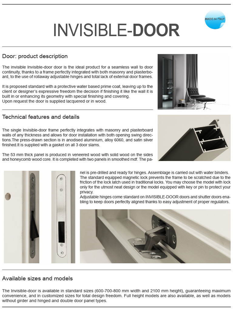 TECHNICAL CHARTS Door | PDF