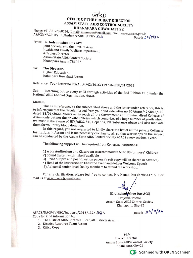 Letter To Director Higher Education For Issue of Circular | PDF