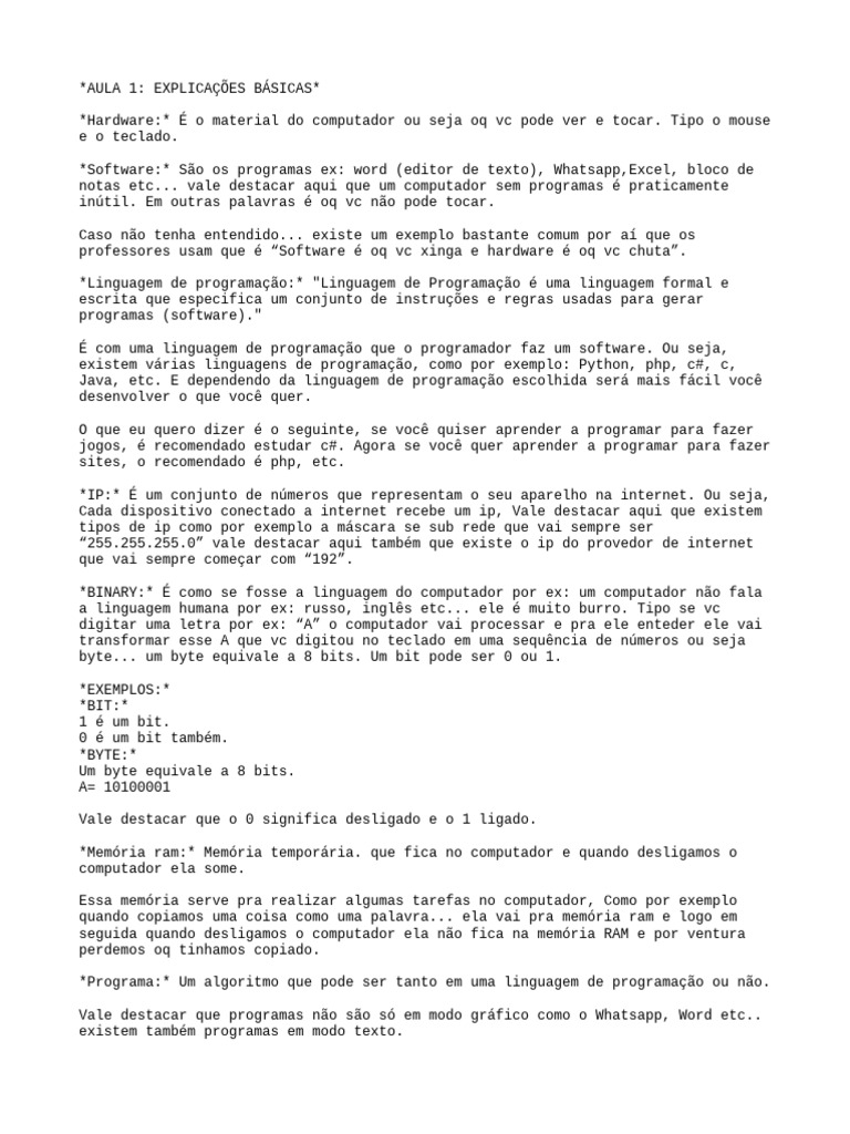 AULA1 | PDF