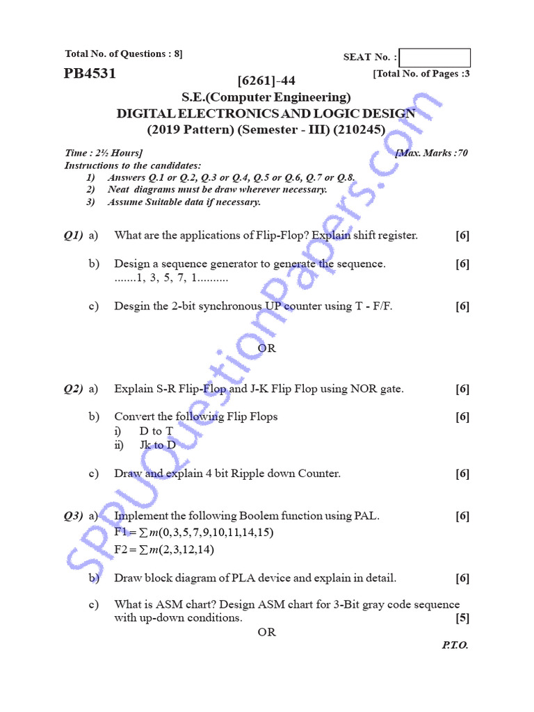 Be - Computer Engineering - Semester 3 - 2024 - May - Digital Electronics and Logic Design Deld ...
