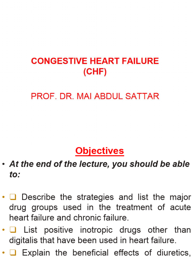 (Lec10) CONGESTIVE HEART FAILURE | PDF