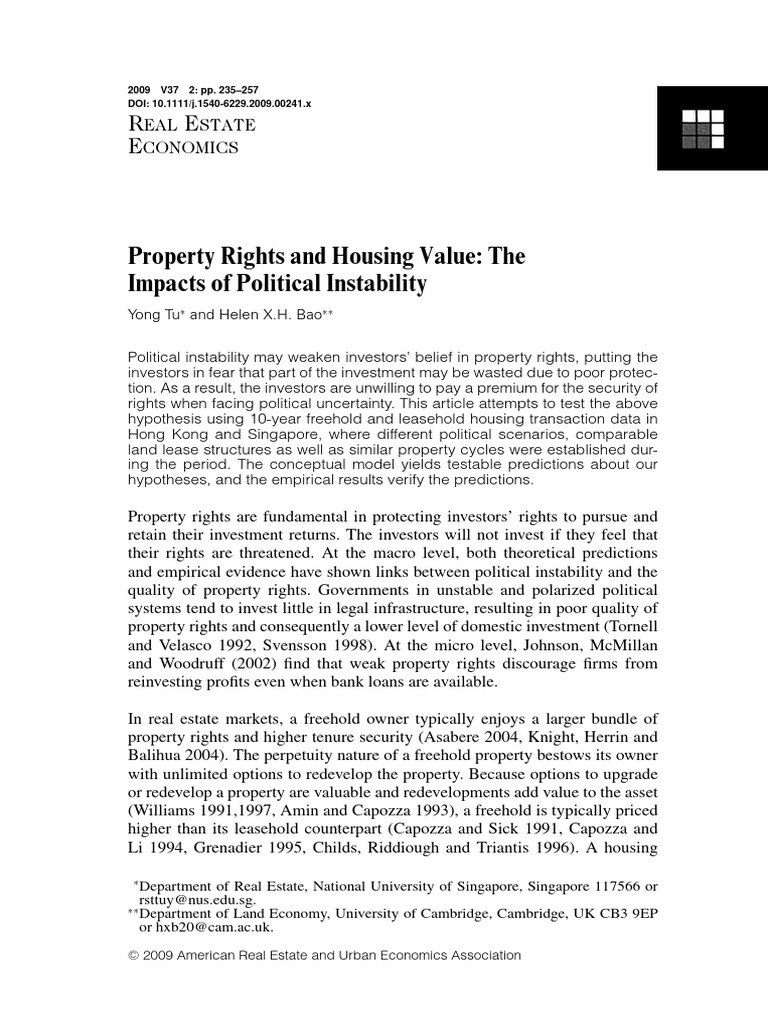 REE - 2009 - Property Rights and Housing Value - The Impact of ...