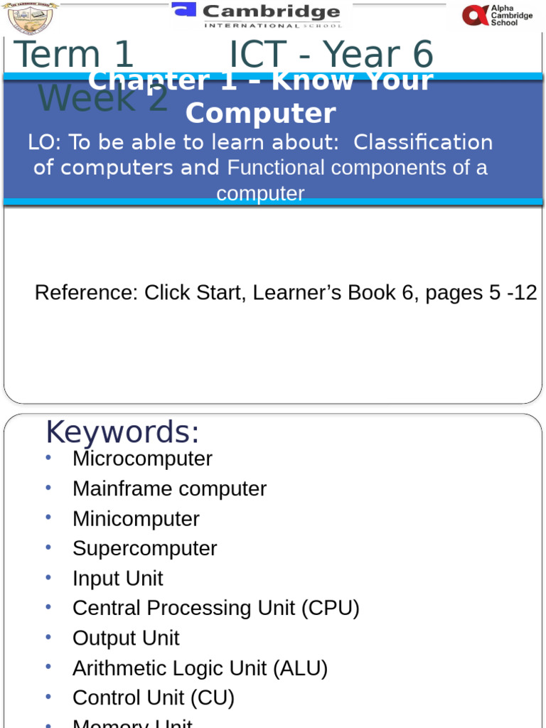 Chapter 1 - Know Your Computer: Term 1 ICT - Year 6 Week 2 | PDF | Byte ...