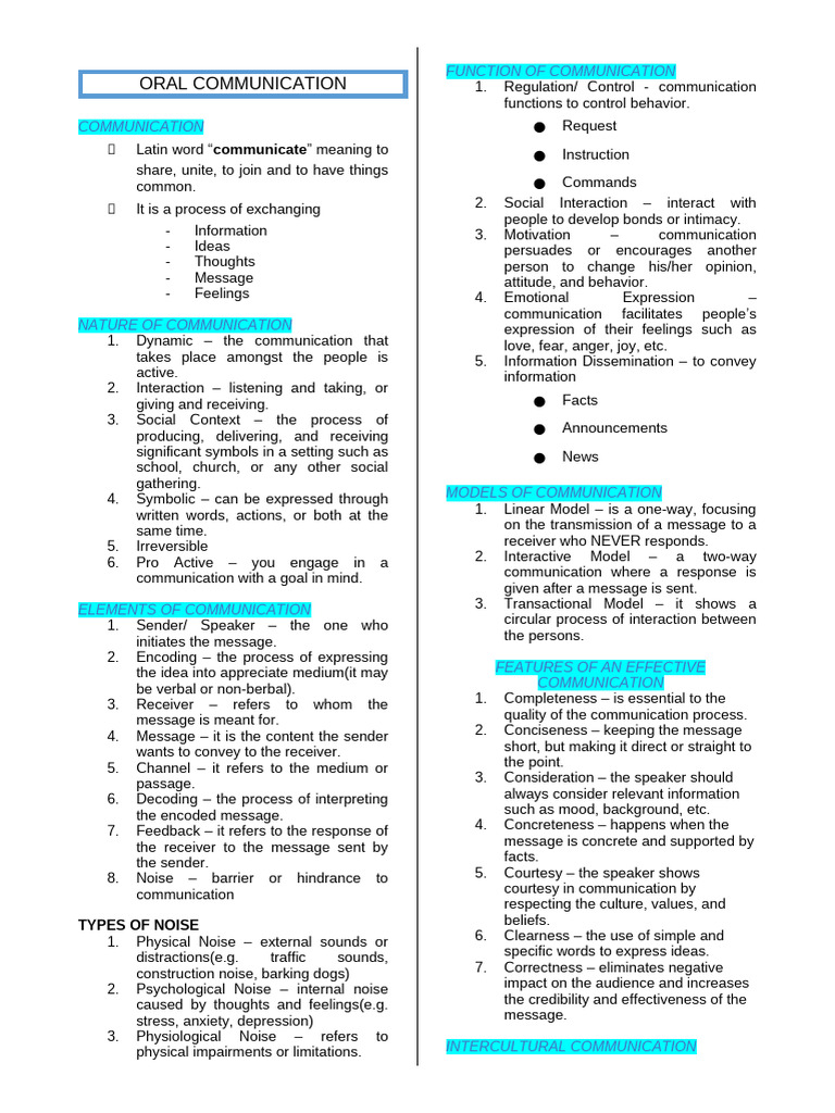 Oral Communication | PDF