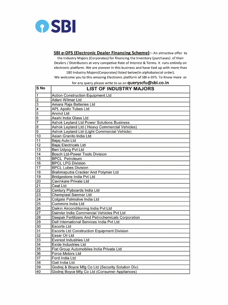 SBI IM For eDFS | PDF