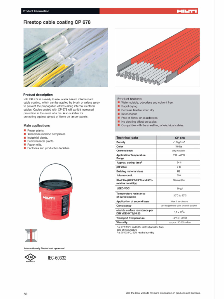 Firestop Cable Coating CP678 | PDF