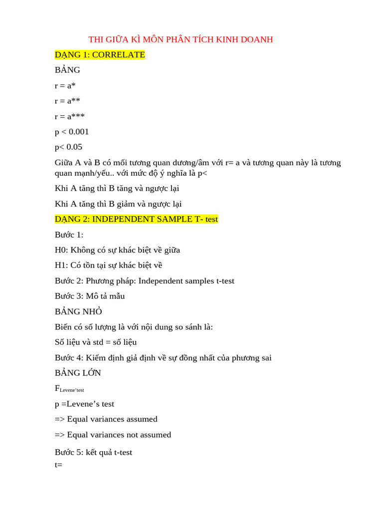 Thi Gi A Kì Môn Phân Tích Kinh Doanh | PDF