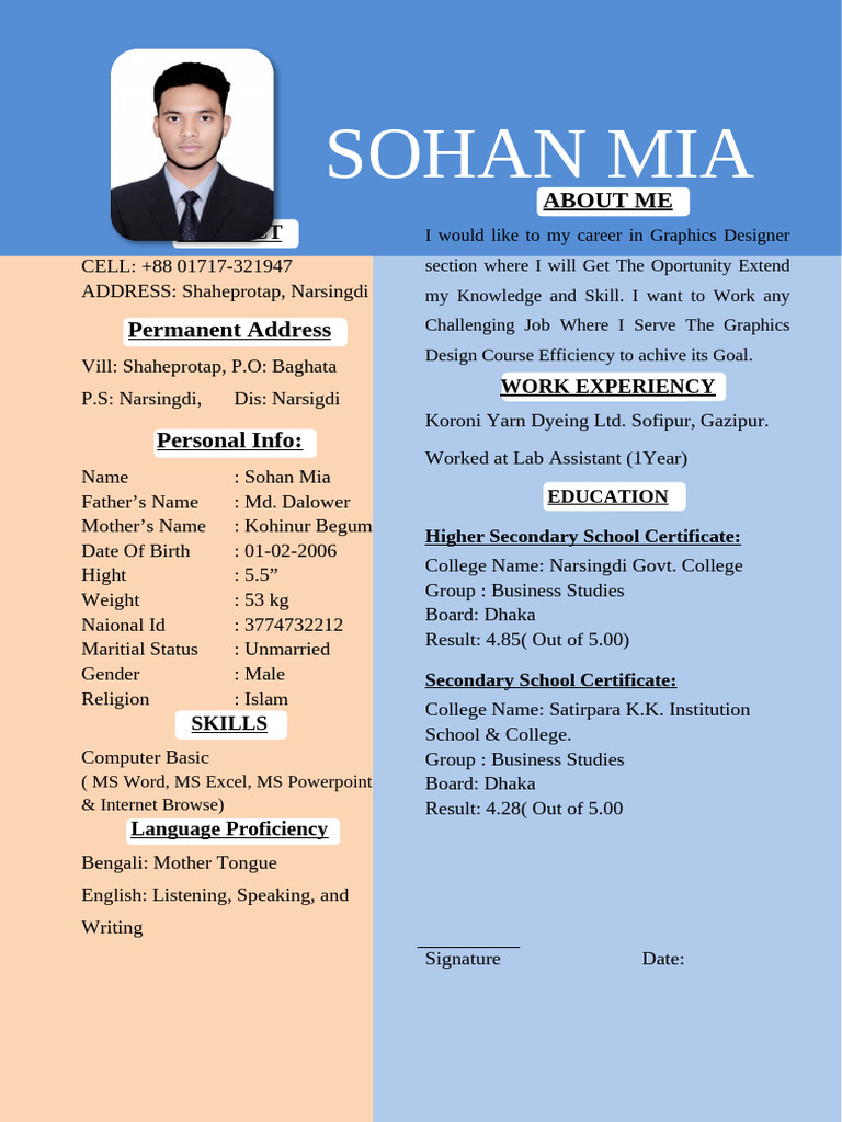 Sohan Mia CV | PDF