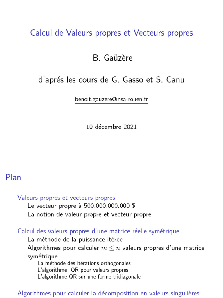 7-Valeurs Propres | PDF