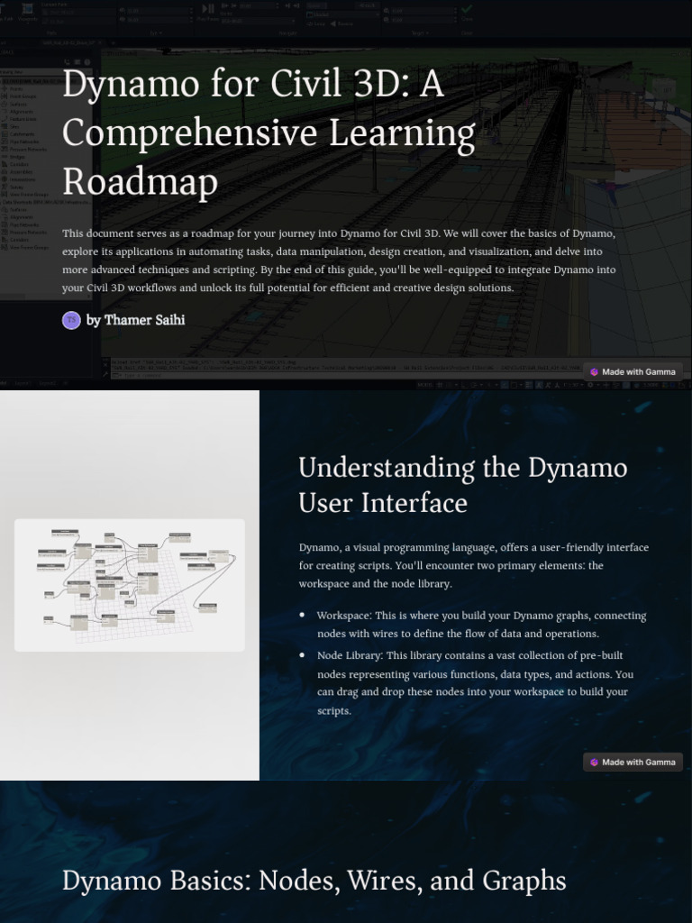 Dynamo For Civil 3D A Comprehensive Learning Roadmap | PDF