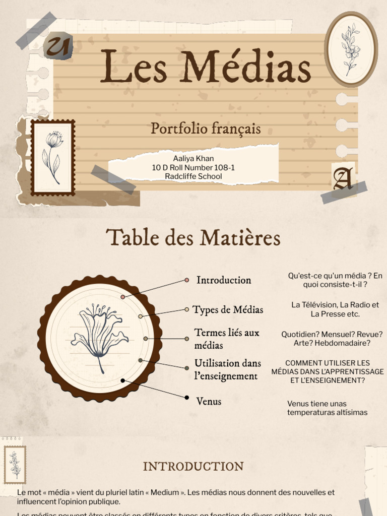 Old Scrap Paper Aesthetic Portfolio Infographics | PDF