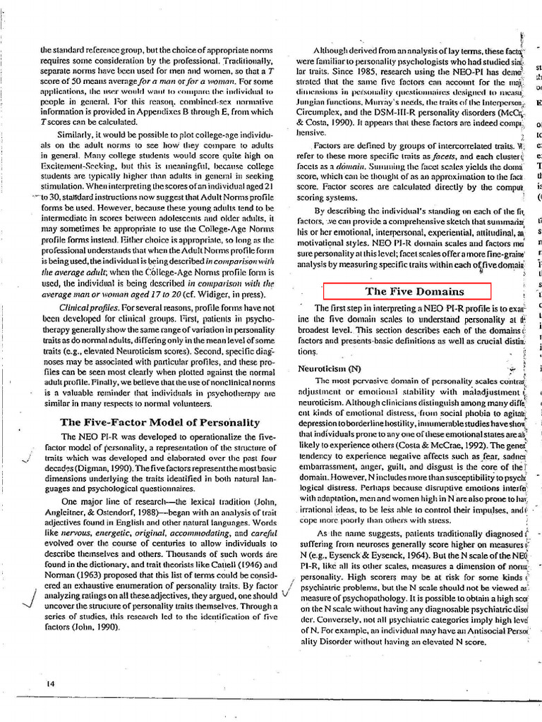 Domains Facet Operational Definition | PDF