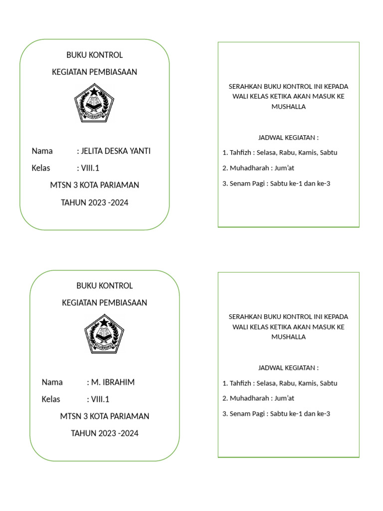 Buku Kontrol 3 | PDF