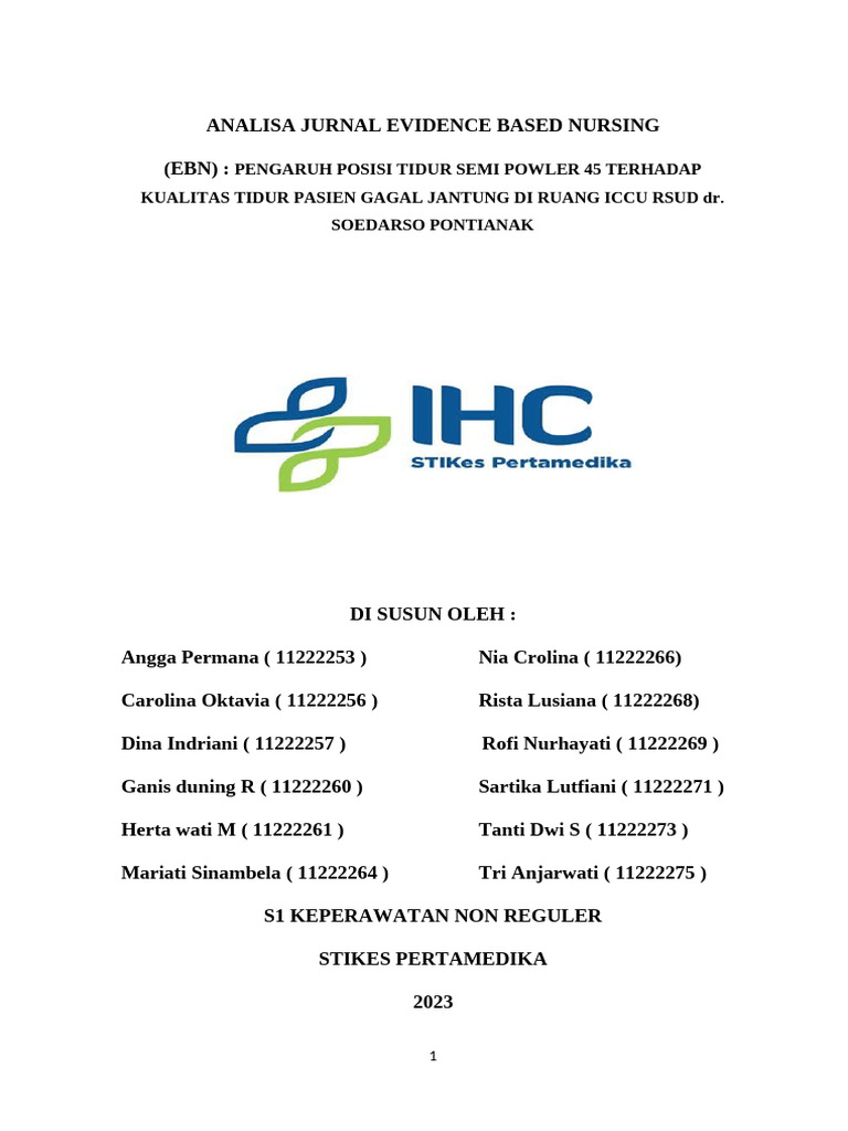 EBN Keperawatan Kritis | PDF