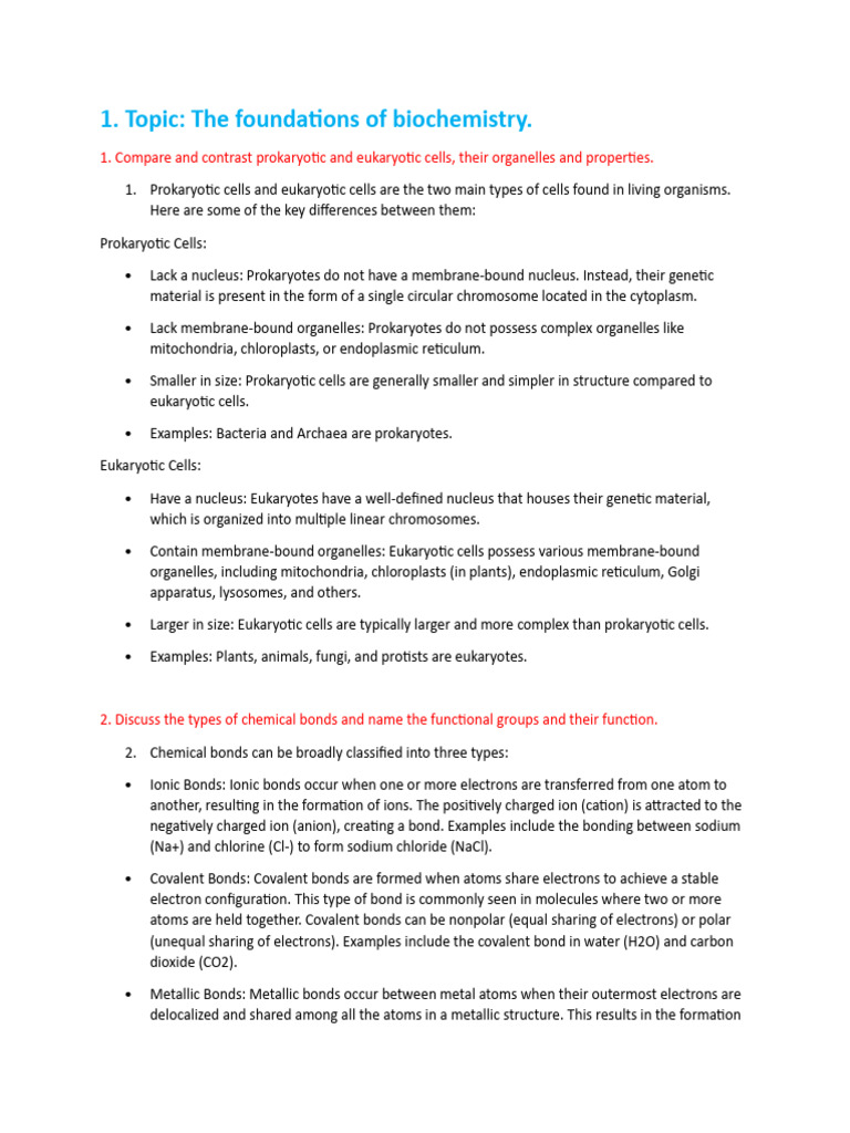 Biochemistry Learning Outcomes | PDF