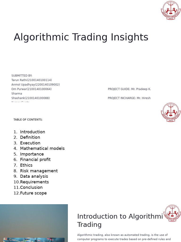 Algorithmic Trading Insights | PDF